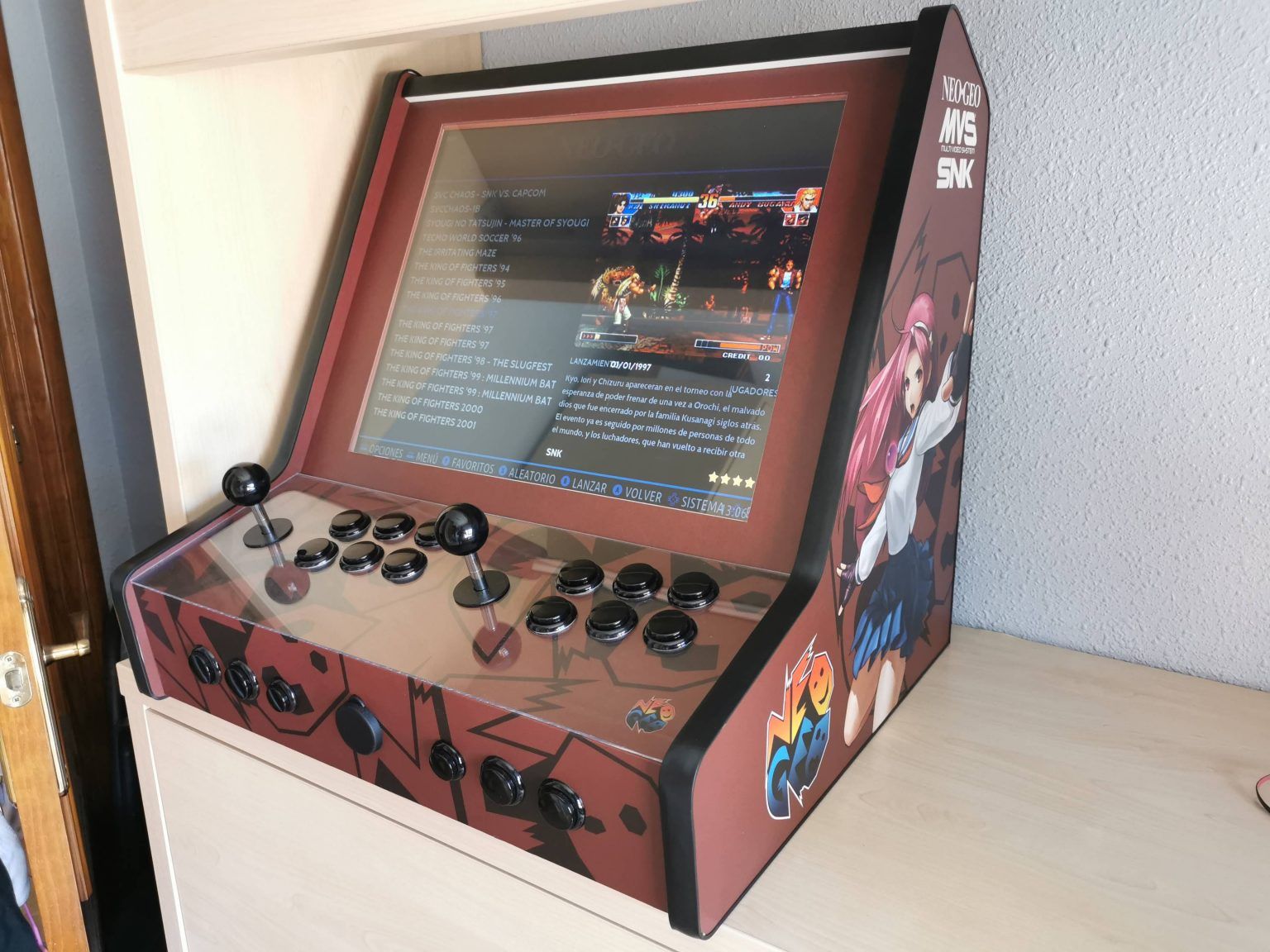Mini bartop Neo Geo Red KOF - Omniretro
